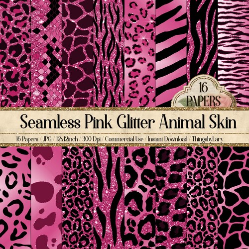 16 Seamless Glitter Animal Skin Prints Digital Papers 12 - Etsy