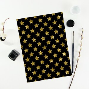 100 Seamless Black and Glitter Star Pattern Digital Papers 12x12" 300 ...