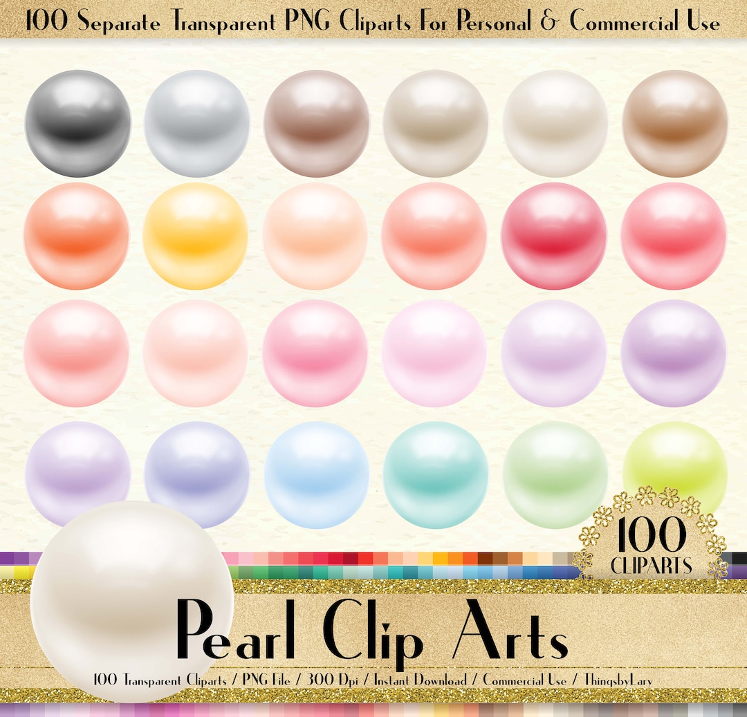 100 Pearl Clipart, Princess Clipart, Luxury Fashion Clipart, Valentine ...