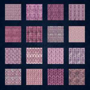 30 Seamless Vintage Mauve Faded Damask Digtal Papers 12x12" 300 Dpi ...