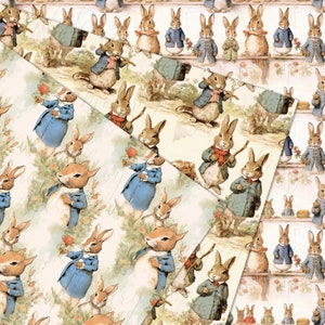 20 Seamless Vintage Peter Rabbit Ver 1 Digital Papers Commercial Use ...