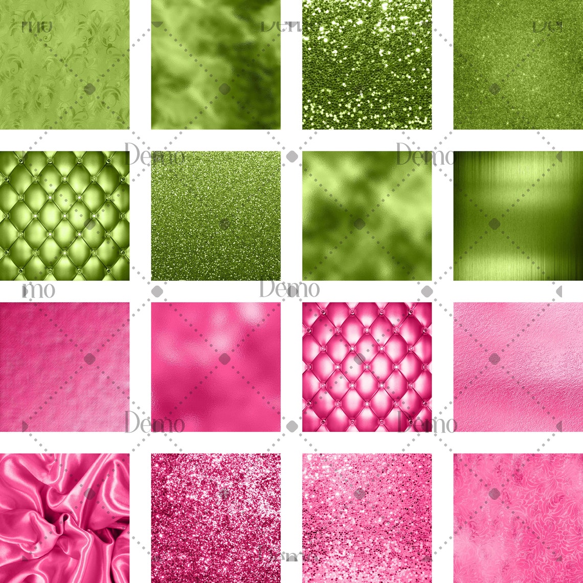 16 Luxury Aloe and Hot Pink Digital Paper Pack Commercial - Etsy