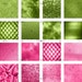 16 Luxury Aloe and Hot Pink Digital Paper Pack, Commercial Use, Luxury ...