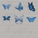 30 Royal Blue Foil and Glitter Butterfly Digital Image 300 Dpi - Etsy