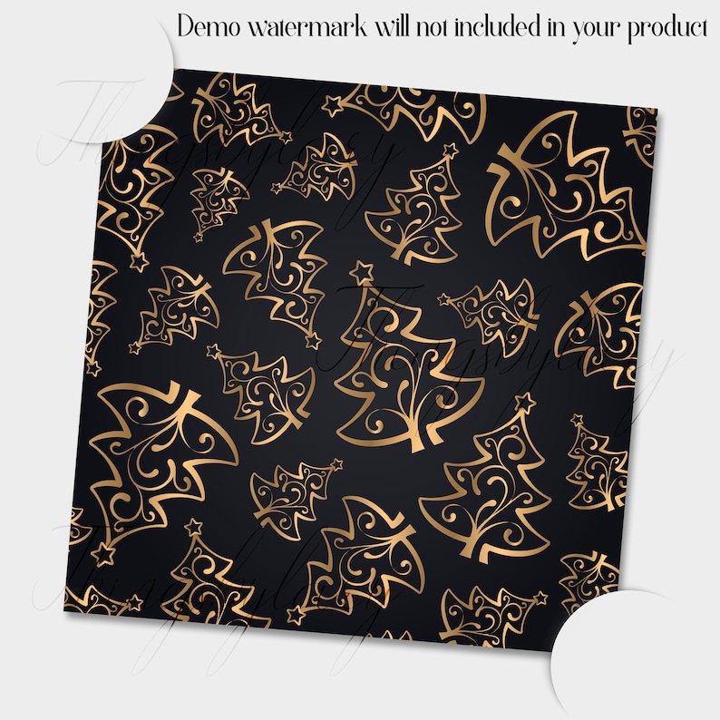 24 Black & Gold Christmas Digital Papers 12 X 12 Inch 300 Dpi | Etsy