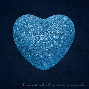 254 Real Tinsel Glitter Heart Digital Images PNG 300 Dpi Instant ...