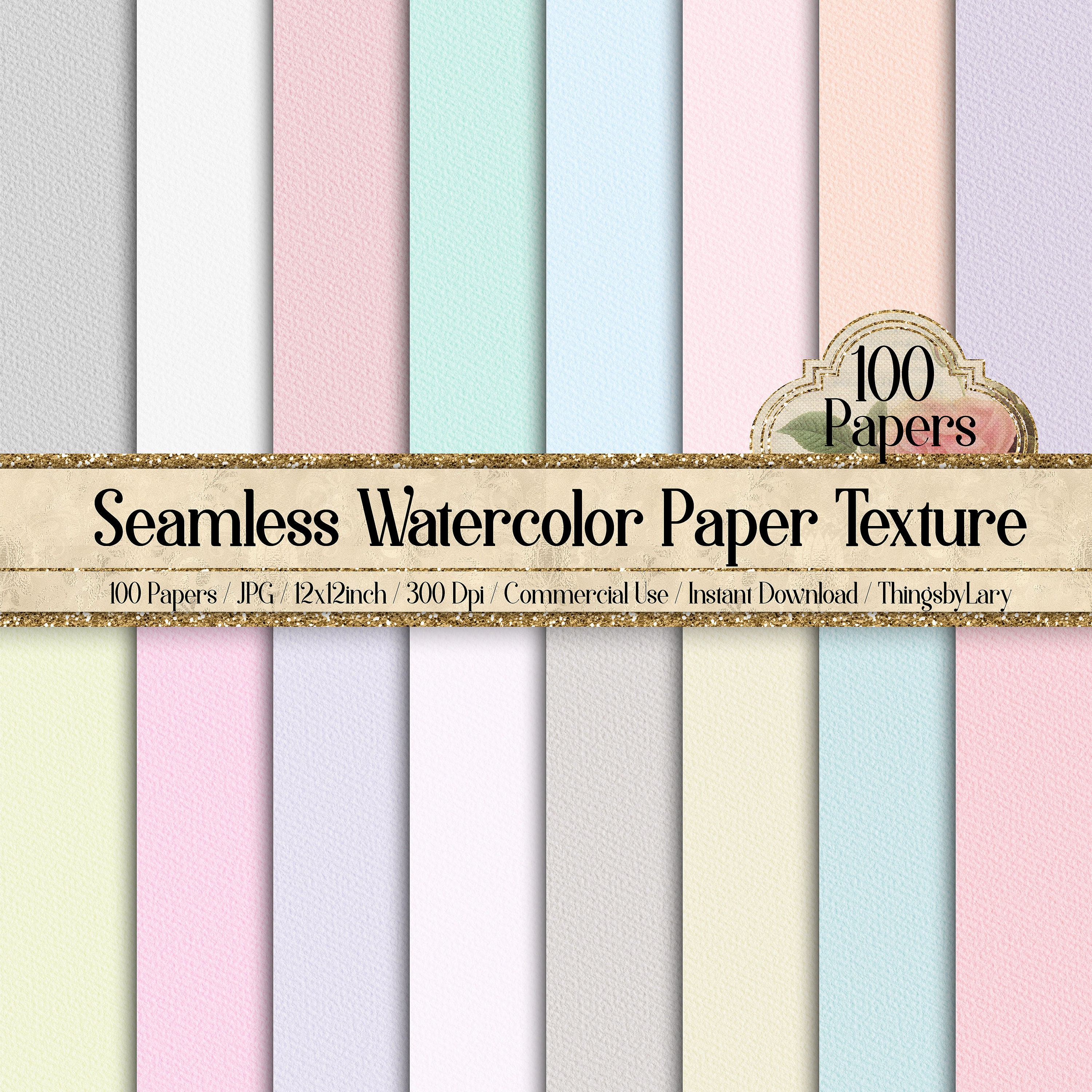 100 Seamless Watercolor Paper Texture Digital Papers - Etsy UK