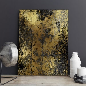 16 Distressed Metallic Gold Foil and Black Digital Papers 12" 300 Dpi ...