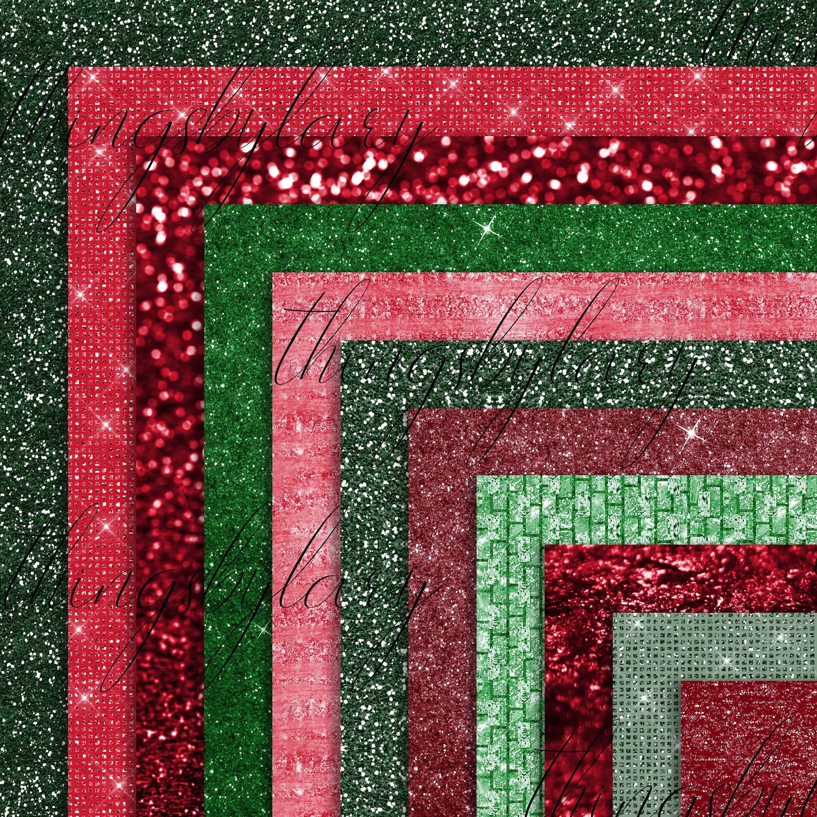 42 Christmas Glitter Papers 12 Inch, 300 Dpi Planner Paper, Commercial ...