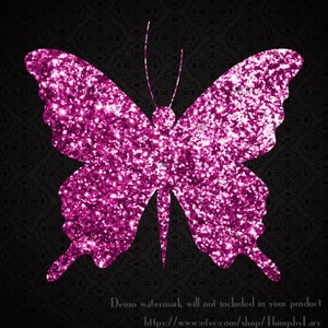100 Luxury Glitter Butterfly Cliparts, Planner Clipart, Colorful ...