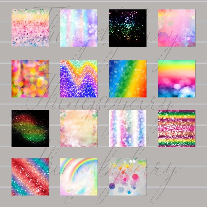 30 Rainbow Shimmering Bokeh Digital Papers 12x12 300 Dpi - Etsy