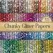100 Chunky Glitter Digital Papers 12 Inch Instant Download Commercial ...