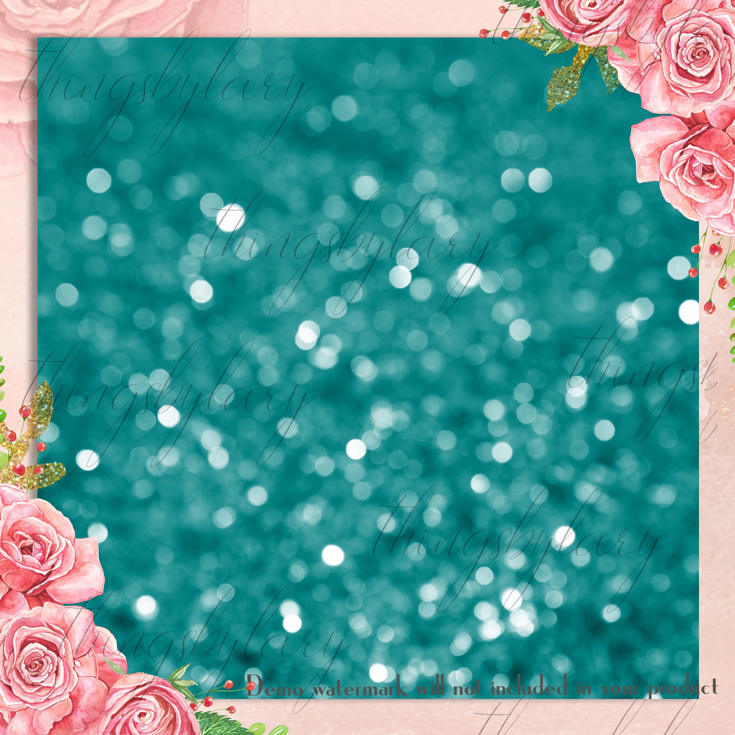 42 Teal Bokeh Digital Papers 12x12 300 Dpi Planner Paper - Etsy