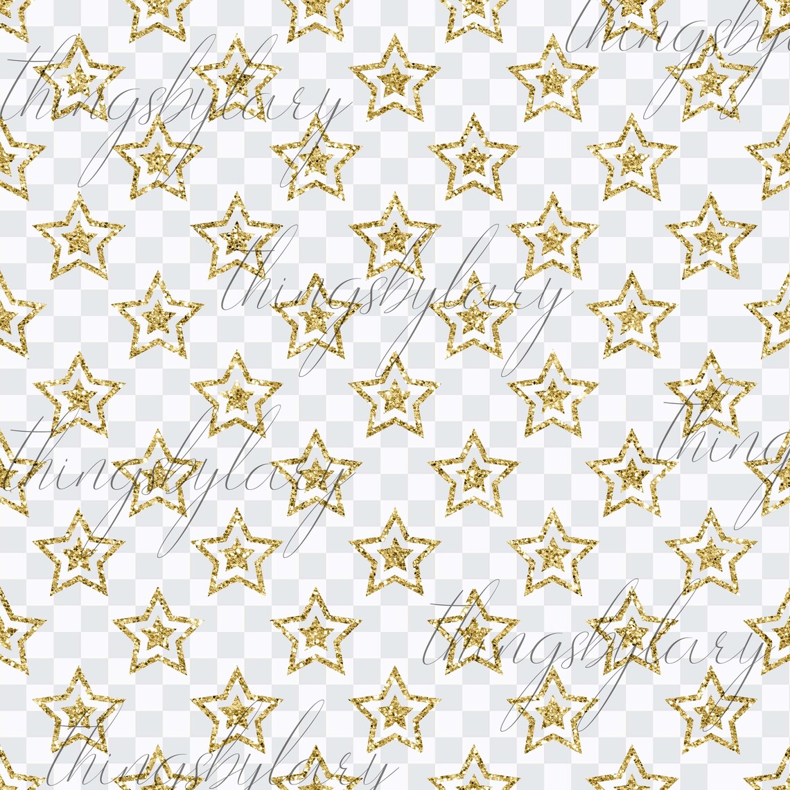 12 Gold Glitter Star Overlay Images, Transparent PNG 300 Dpi 12inch ...