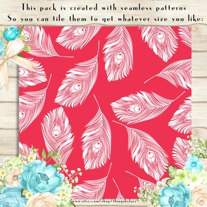 100 Seamless Peacock Feather Digital Papers,peacock Digital Paper ...