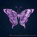 30 Lavender Purple Foil and Glitter Butterfly PNG Image Isolated ...