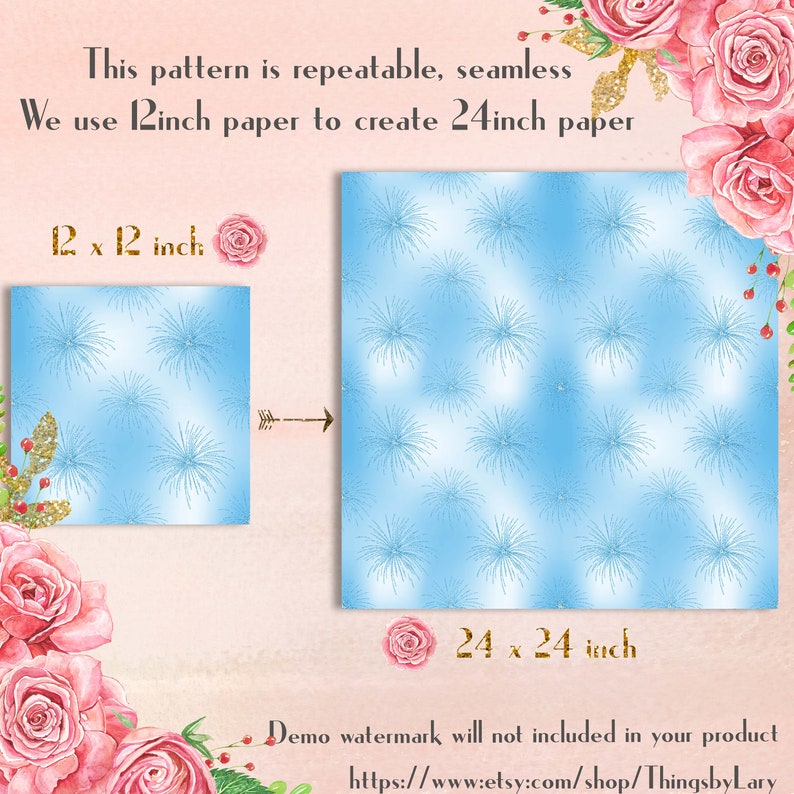 100 Seamless Glitter Firework Digital Papers 12x12 300 | Etsy