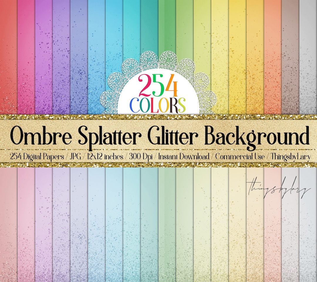 254 Luxury Ombre Splatter Splash Glitter Background Commercial Use New ...