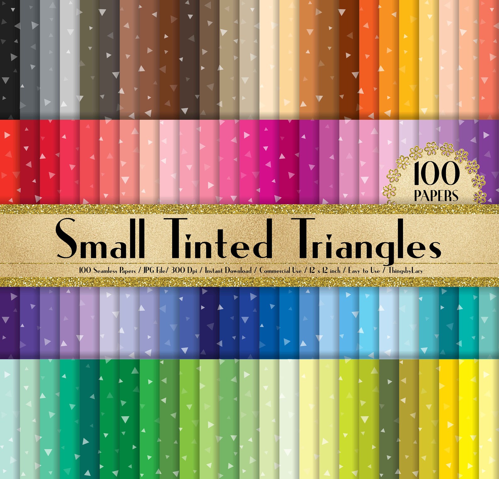 100 Small Tinted Triangles Papers in 12 X 12 300 - Etsy