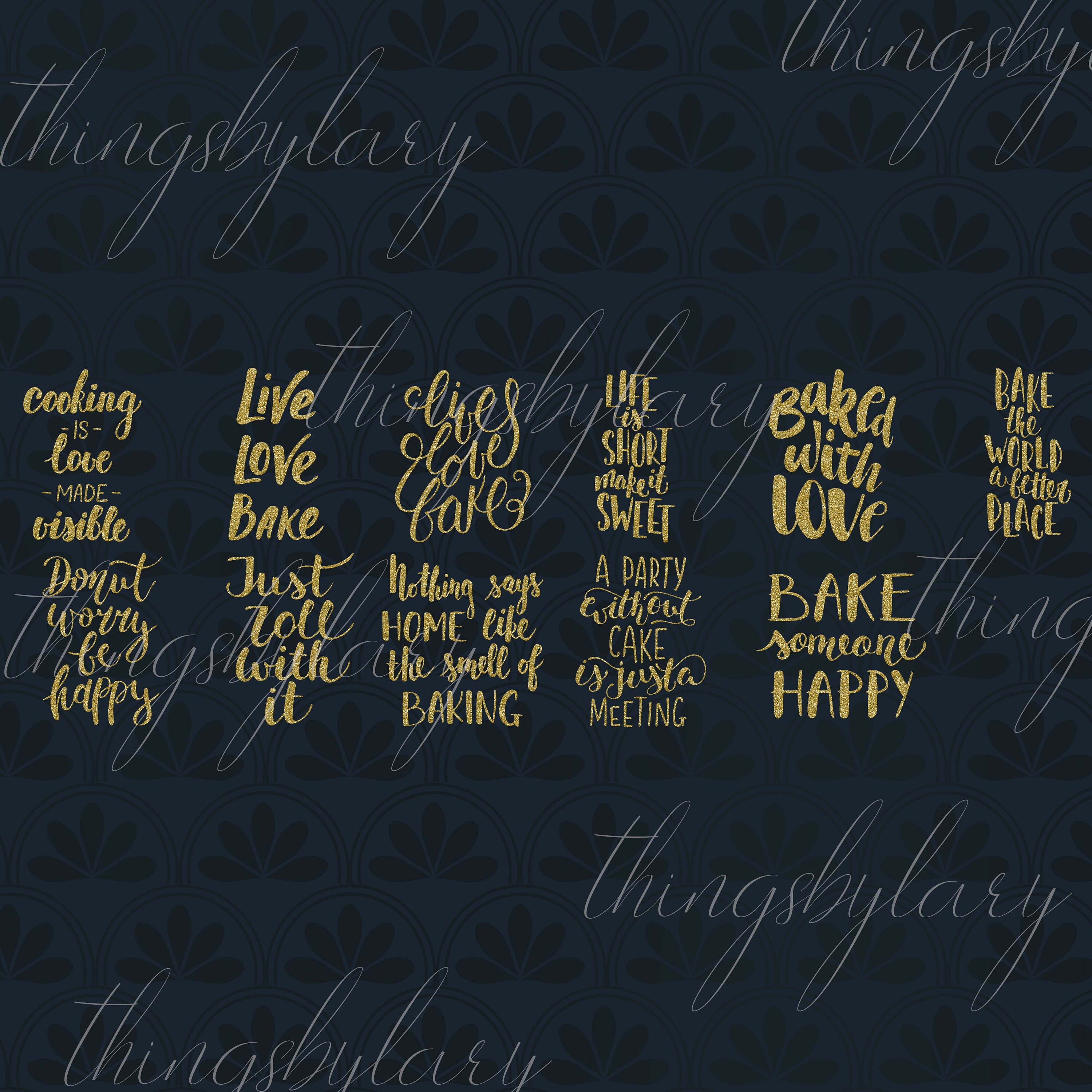 Gold Glitter Kitchen Sets Instant Download Commercial Use - Etsy