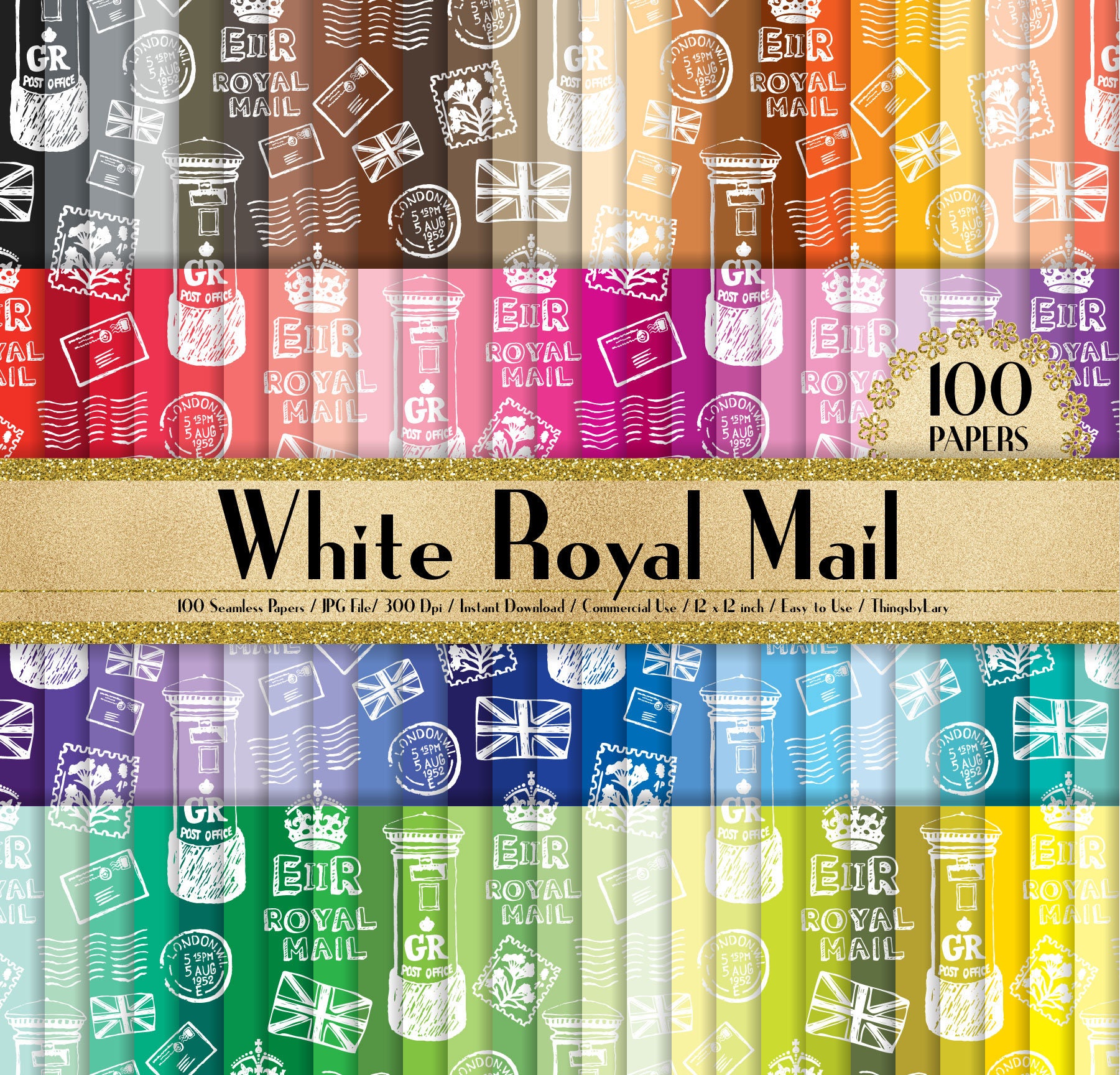 100 Seamless White Royal Mail Papers in 12 x 12 | Etsy