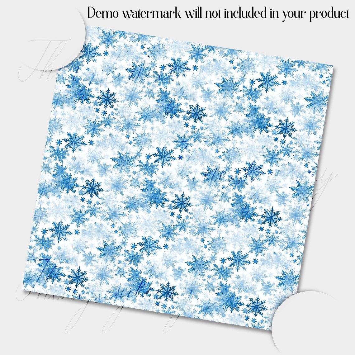 100 Seamless Watercolor Falling Snowflakes Digital Papers 12 ...
