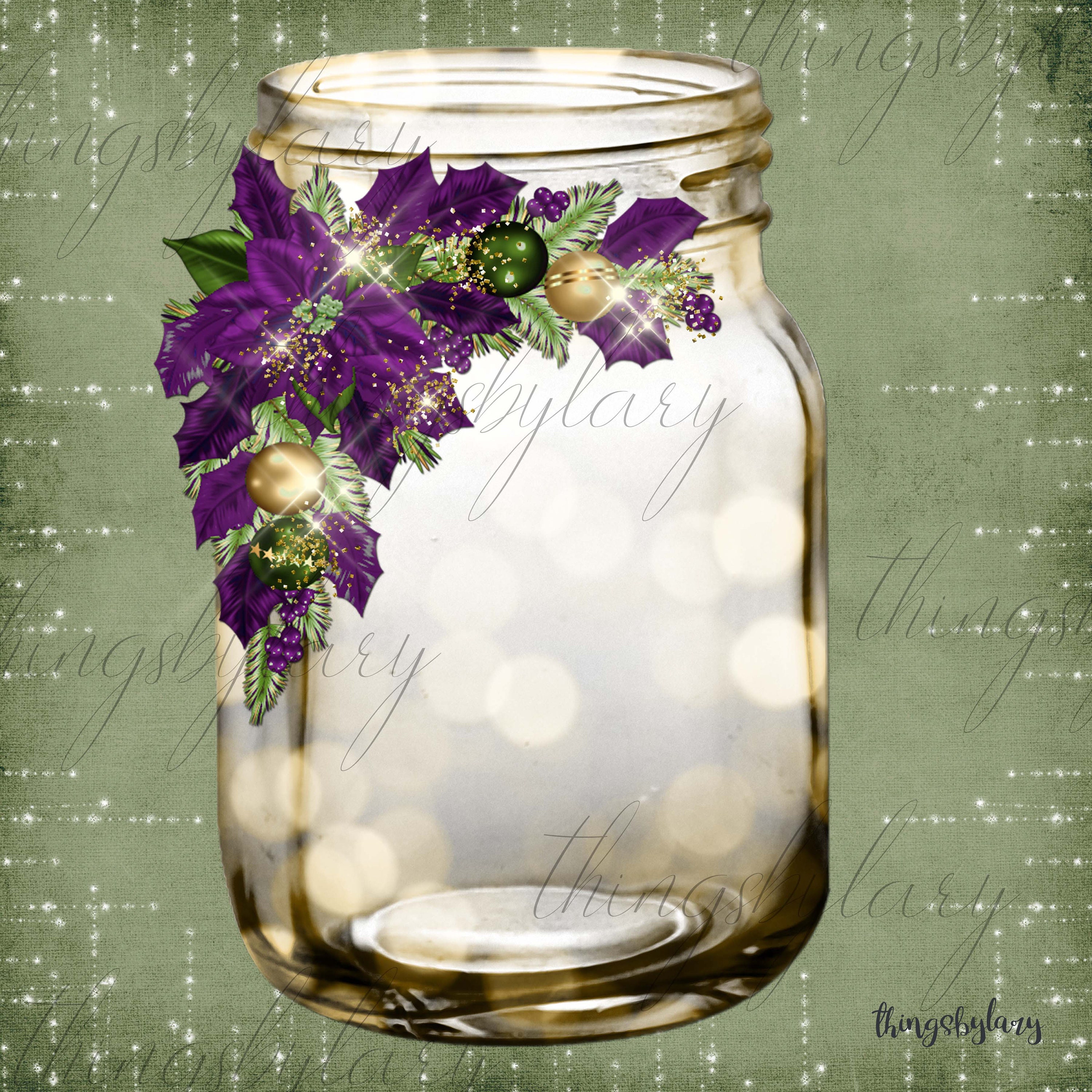 18 Christmas Mason Jars Clip Arts 300 Dpi PNG Instant Download ...