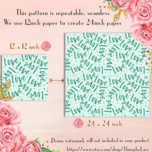 100 Seamless Vintage Love Papers 12 Inch 300 Dpi Commercial Use Instant ...