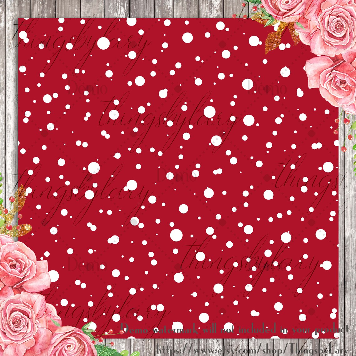 100 Seamless Falling White Snow Digital Papers 12" 300 Dpi Planner ...