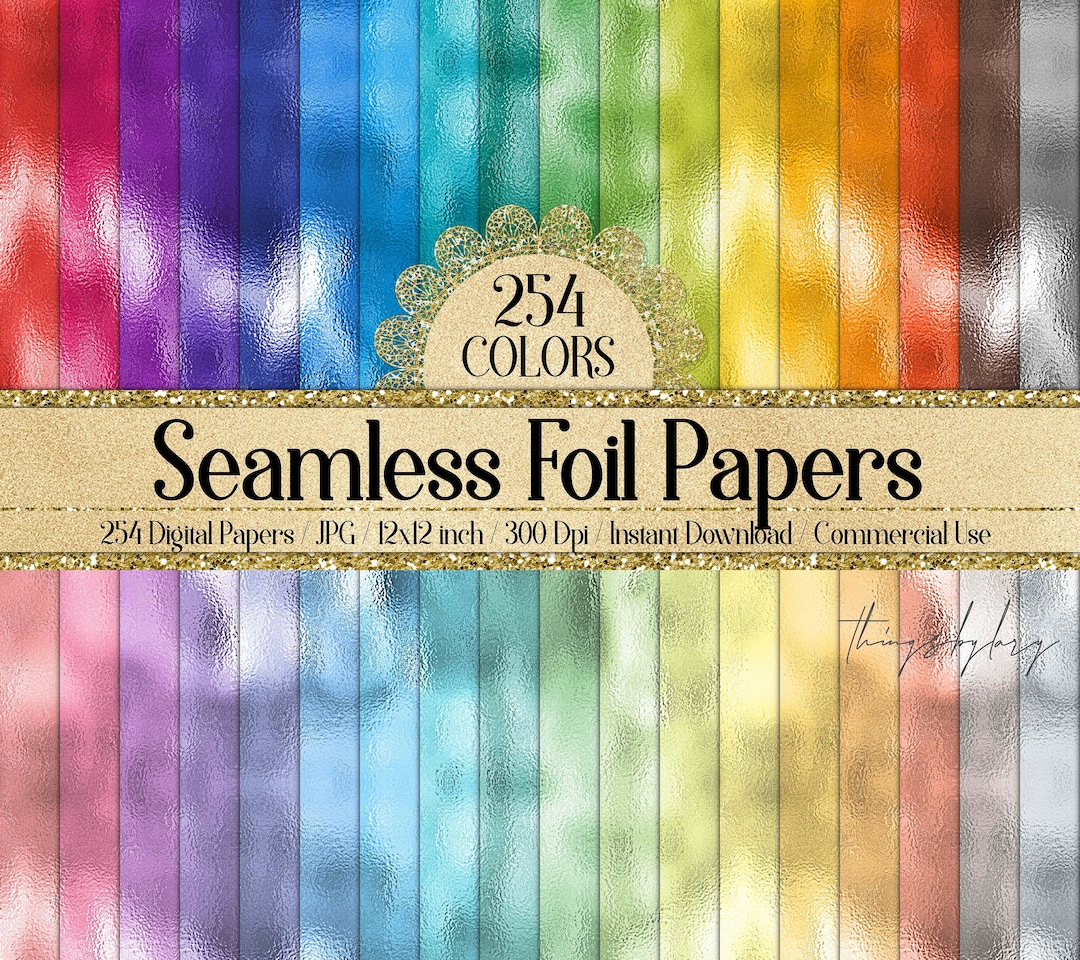 254 Seamless Metallic Foil Digital Papers 12 Inch 300 Dpi Instant ...