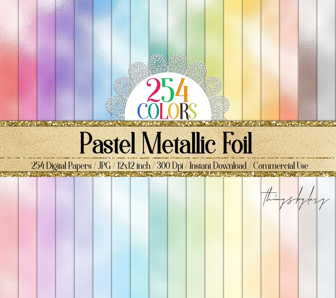 254 Pastel Foil Metallic Digital Images 12 Inch 300 Dpi Instant ...