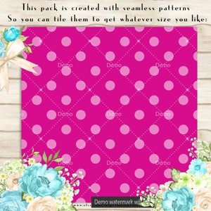 100 Seamless Tinted Polka Dot Papers in 12" X 12", 300 Dpi Planner ...