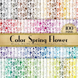 100 Seamless Spring Flower Papers in 12",cherry Blossom, Japanese ...