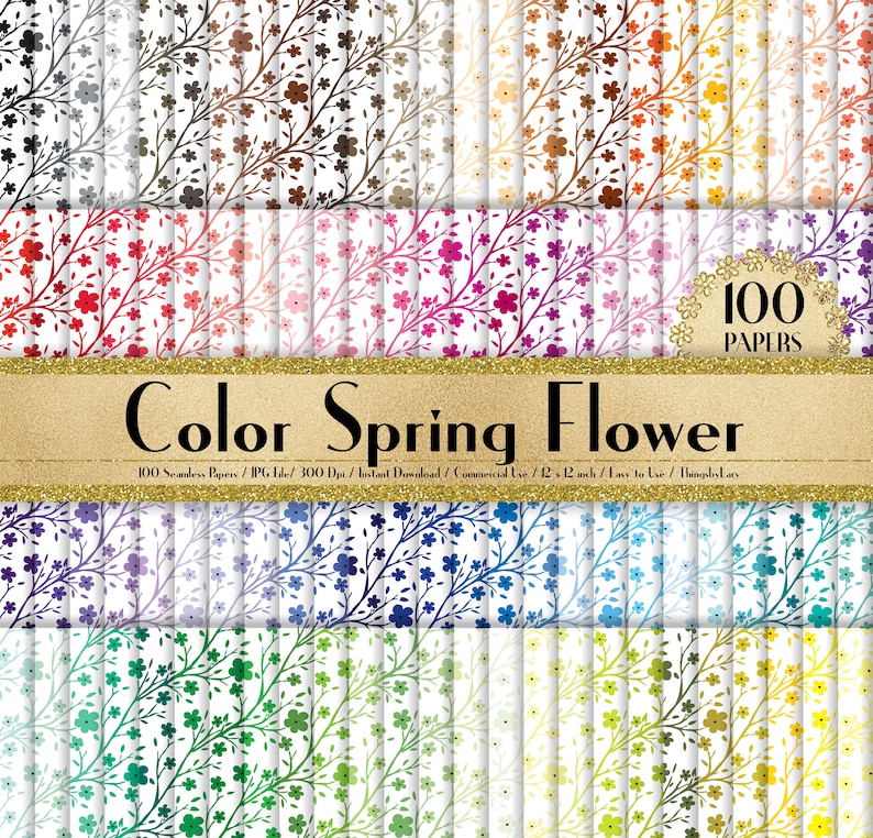 100 Seamless Spring Flower Papers in 12cherry Blossom - Etsy