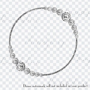 100 Diamond & Glitter Circle Frames Clip Arts Pearl Frames Digital Clip ...