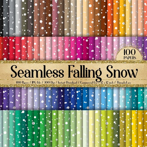100 Seamless Falling White Snow Digital Papers 12 300 - Etsy