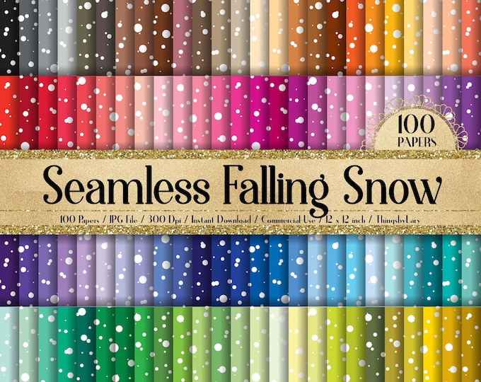 100 Seamless Falling White Snow Digital Papers 12 300 - Etsy