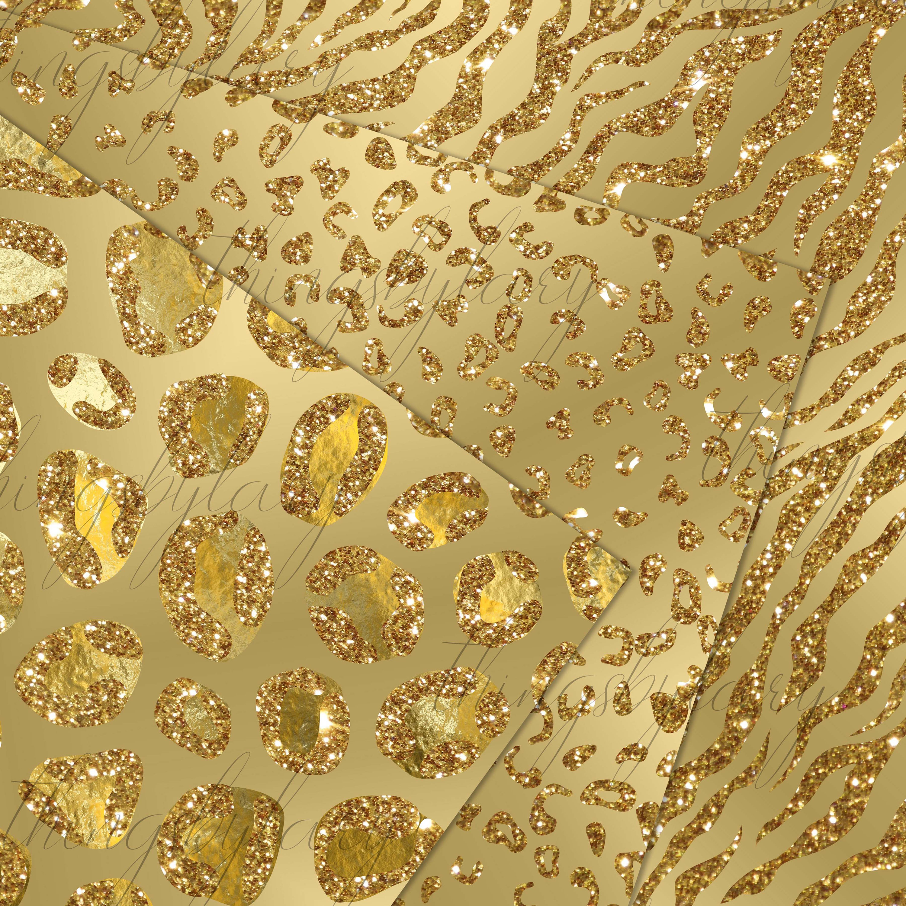 16 Seamless Gold Glitter Animal Skin Prints Digital Papers - Etsy