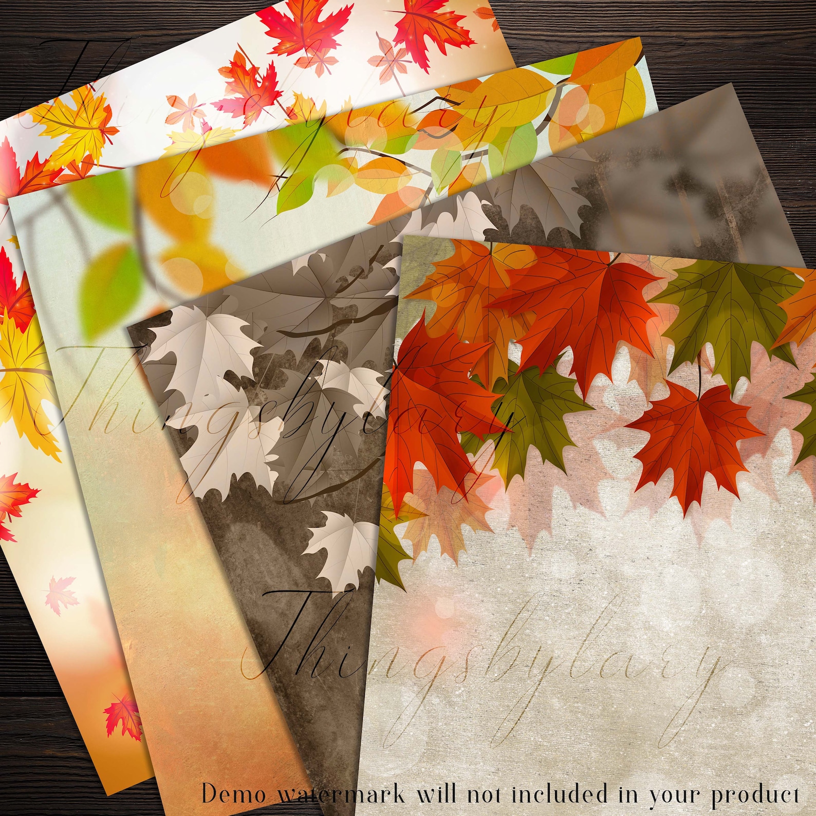 18 Fall Leaf Digital Papers 300 Dpi Instant Download | Etsy