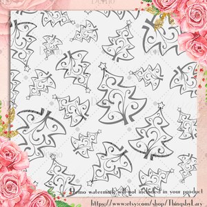 24 White and Gray Christmas Digital Papers 12 X 12 Inch 300 Dpi Instant ...