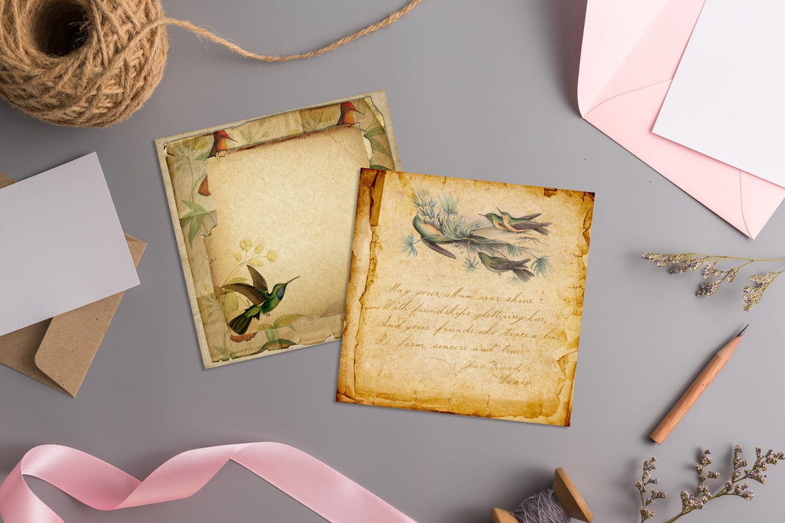 16 Antique Humming Birds Digital Papers 12 300 Dpi - Etsy