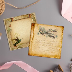 16 Antique Humming Birds Digital Papers 12" 300 Dpi Commercial Use ...