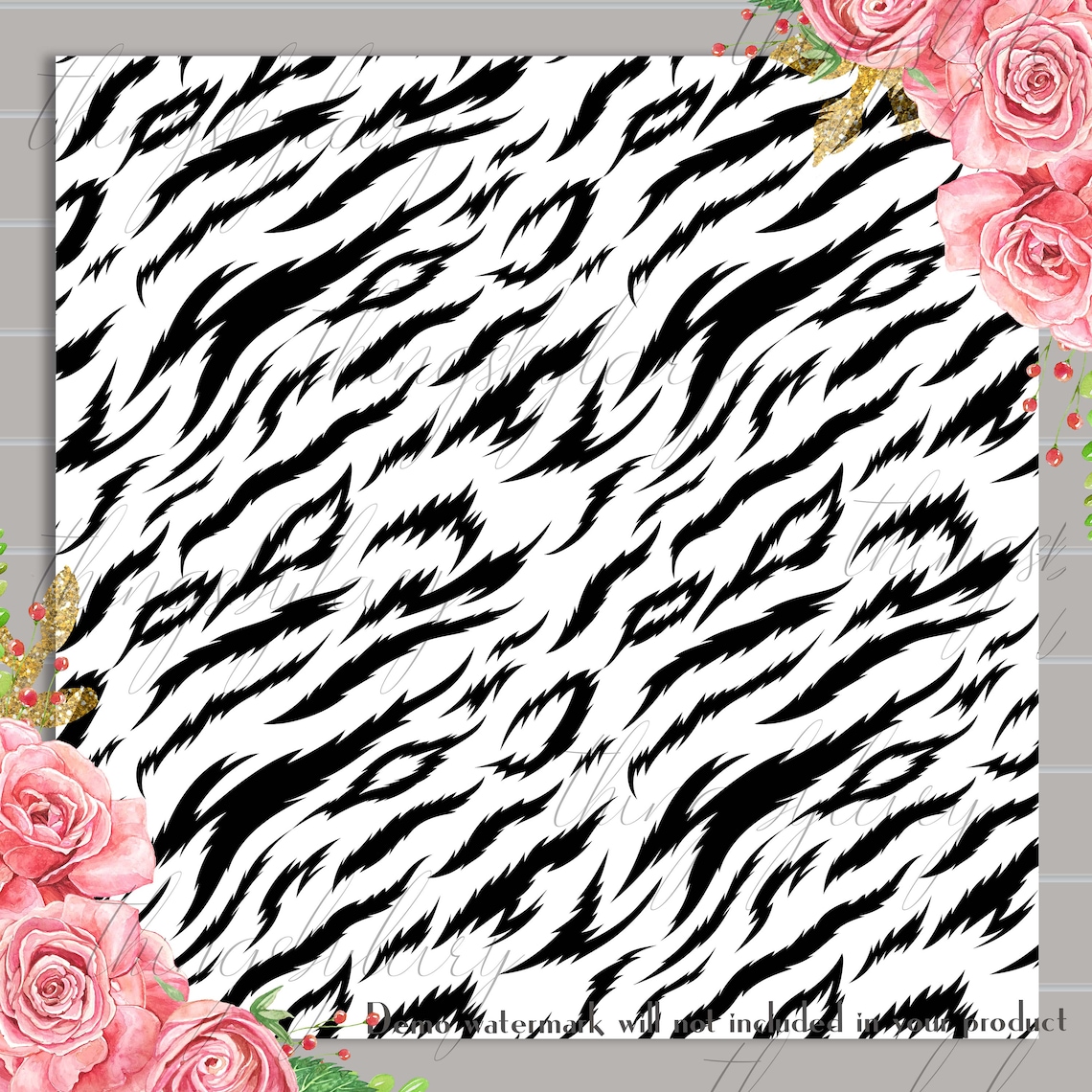 16 Seamless Black & White Animal Skin Prints Digital Papers - Etsy