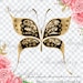 15 Gold Glitter Foil Butterfly Clip Arts 300 Dpi Instant Download ...