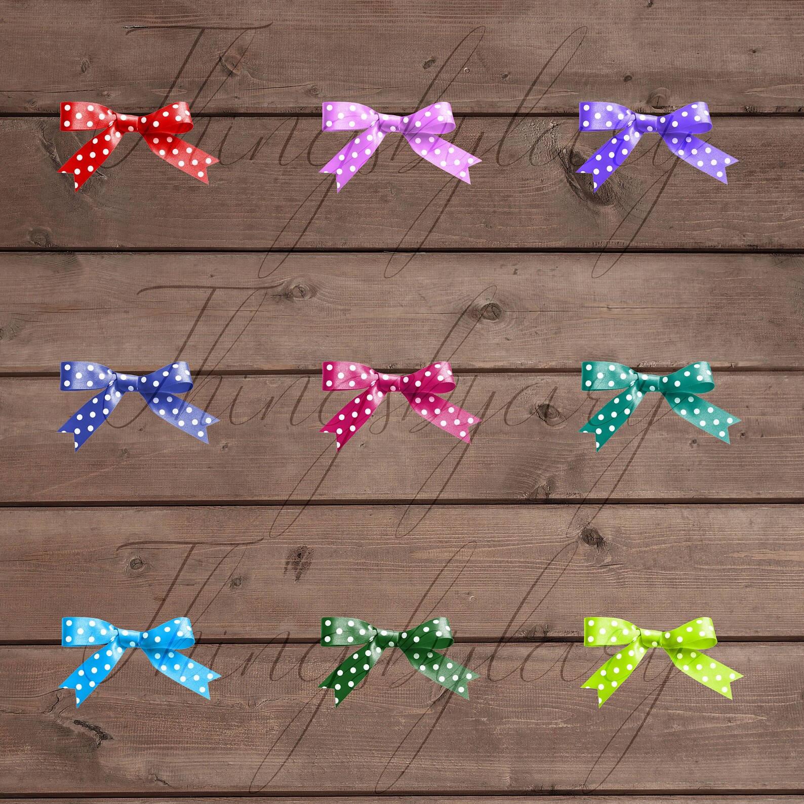 254 Realistic Polka Dot Bows Digital Images 300 Dpi PNG | Etsy