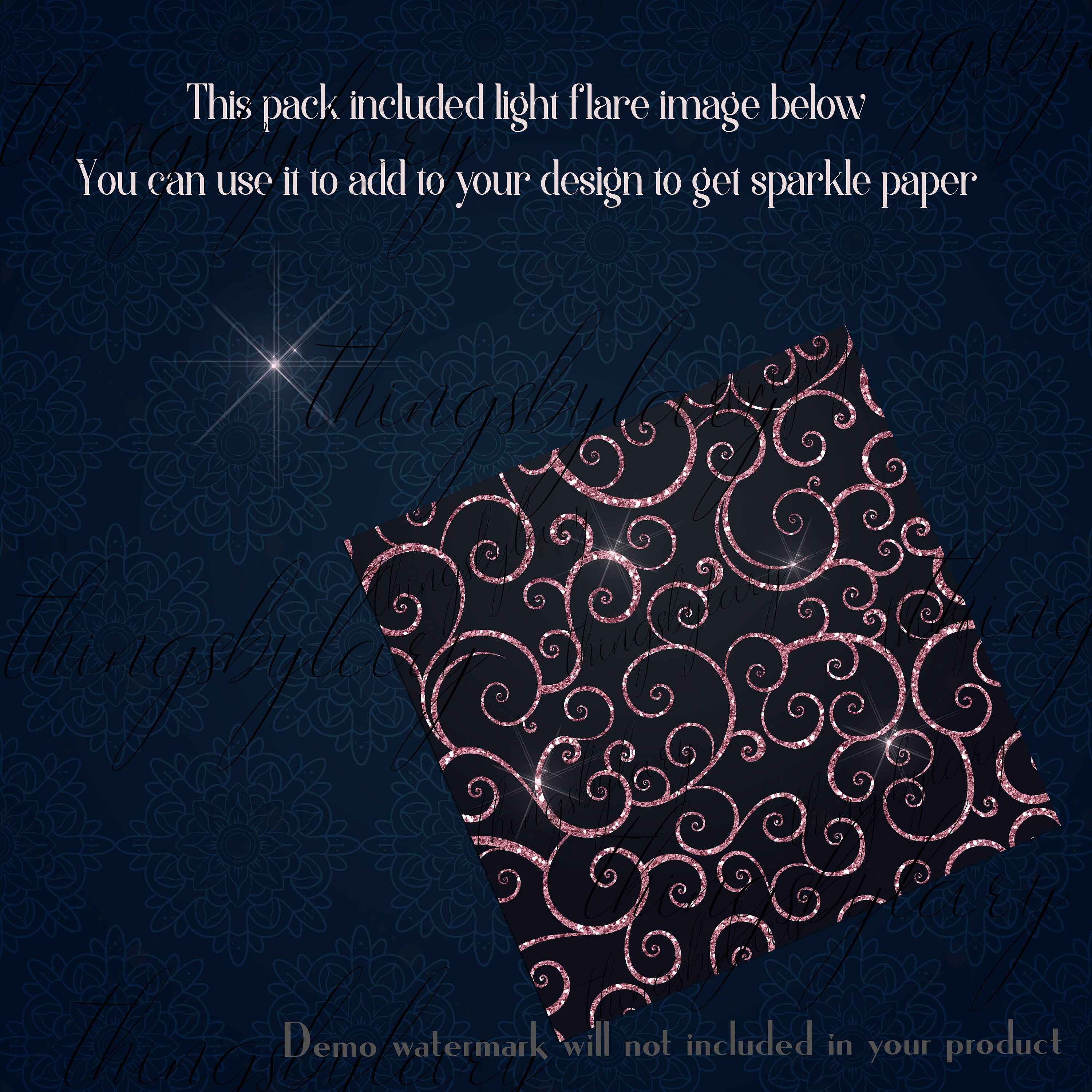 42 Rose Gold Glitter Seamless Damask Ornament Overlays 12in - Etsy