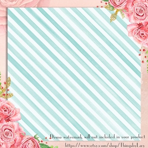 100 Watercolor Diagonal Stripes Paper 03 in 12" X 12", 300 Dpi Planner ...