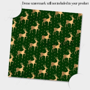24 Green & Gold Christmas Digital Papers 12 X 12 Inch 300 Dpi Instant ...