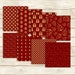 24 Red & Gold Christmas Digital Papers 12 X 12 Inch 300 Dpi Instant ...