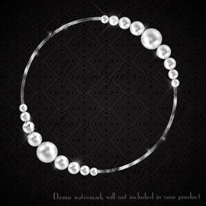 100 Pearl & Foil Circle Frames Clip Arts Pearl Frames Digital Clip Arts ...